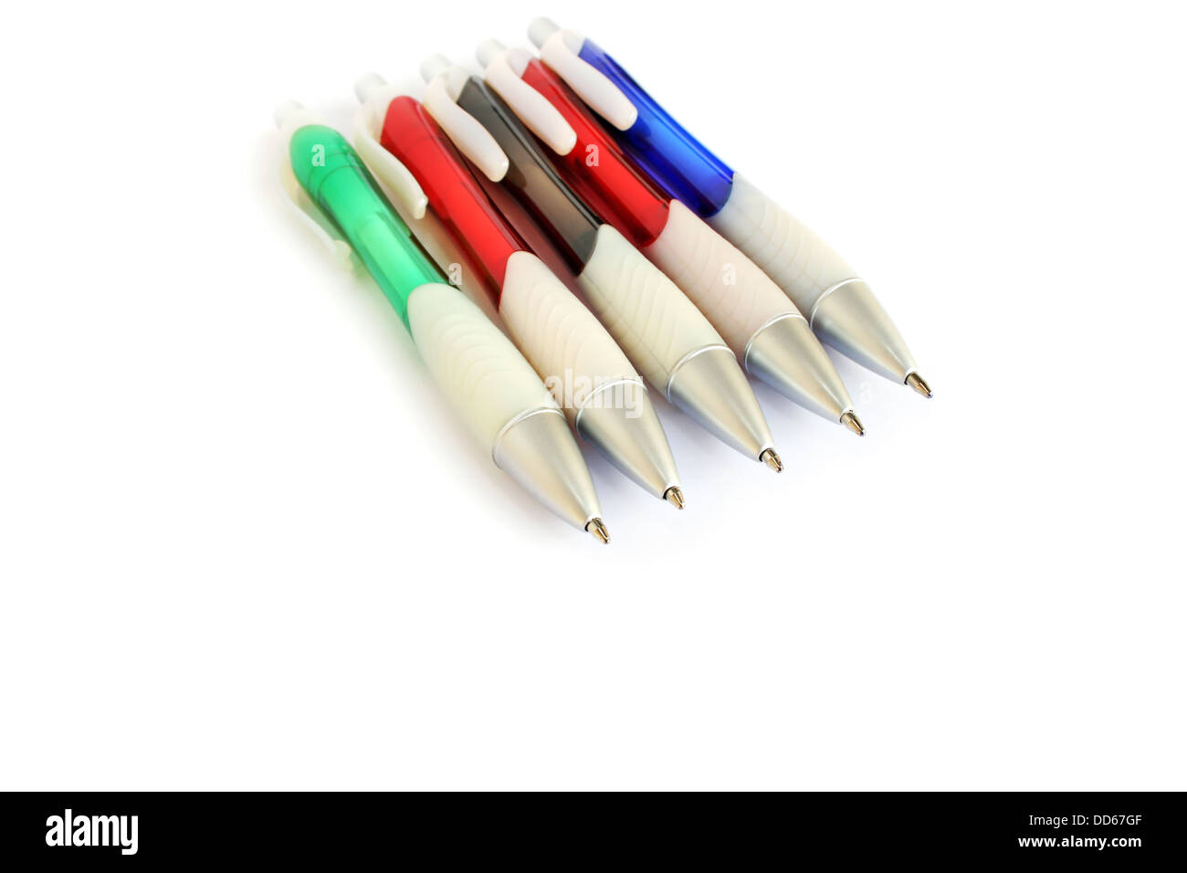 Colorful pens isolated on white background Stock Photo - Alamy