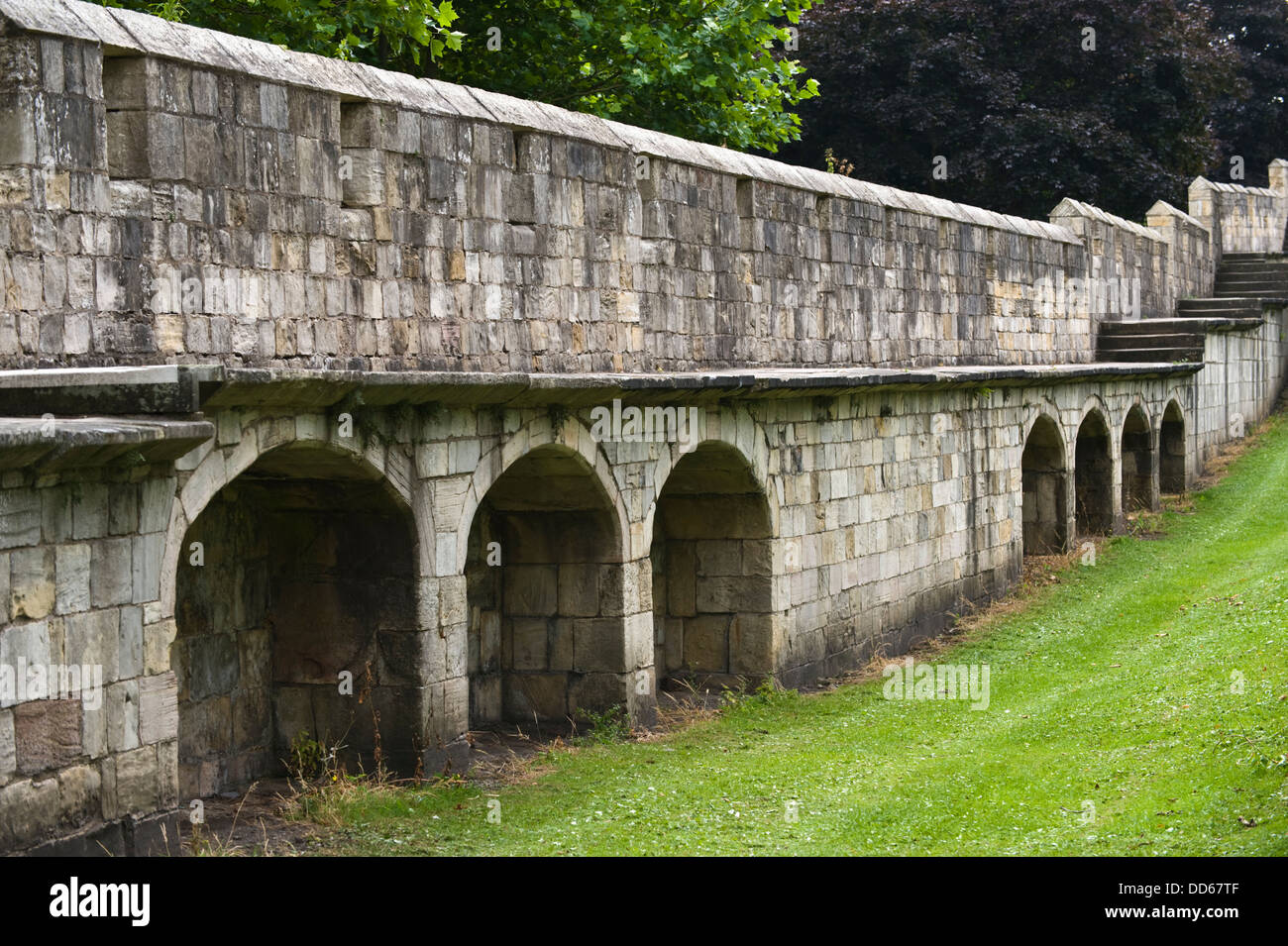 Section of city walls around York North Yorkshire England UK Stock ...