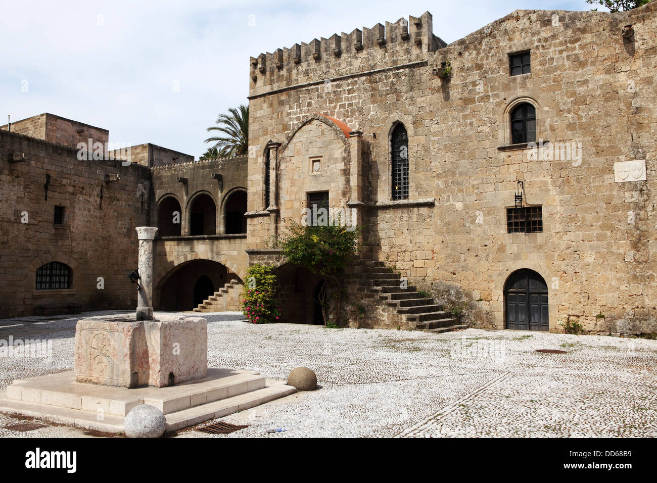 Medieval buildings by the Argyrokastron square in Rhodes City, Rhodes ...