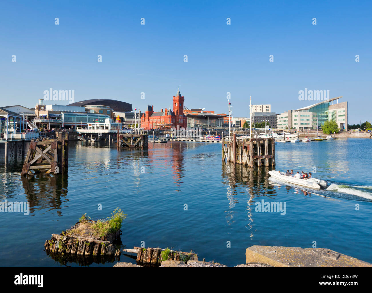 The restored Pierhead building across the water of Cardiff Bay Cardiff ...