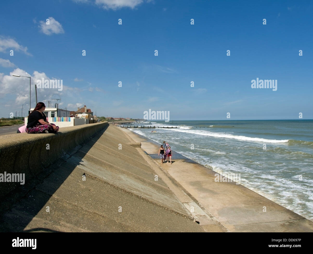 Walcott sea wall North Norfolk coast Stock Photo - Alamy
