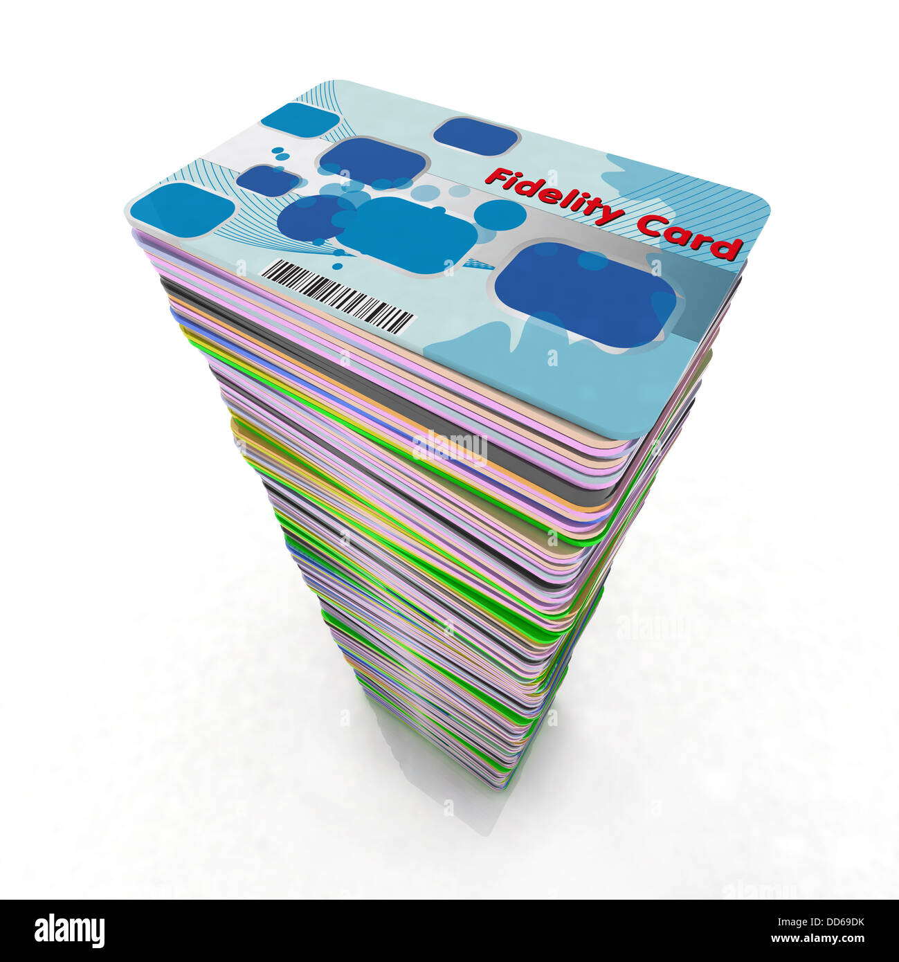 stack of colored fidelity cards, 3d illustration Stock Photo - Alamy