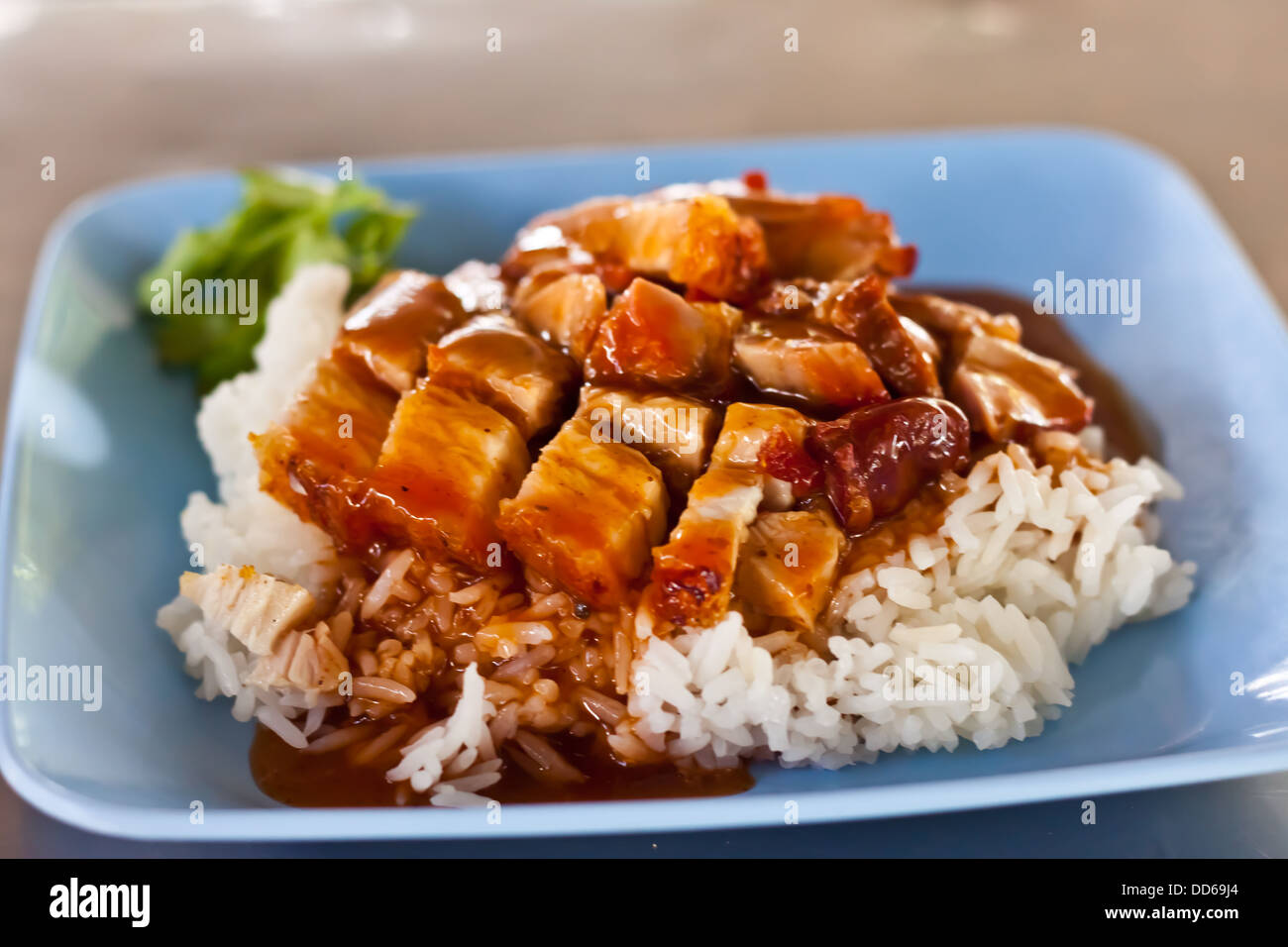 Rice with roasted pork Stock Photo - Alamy