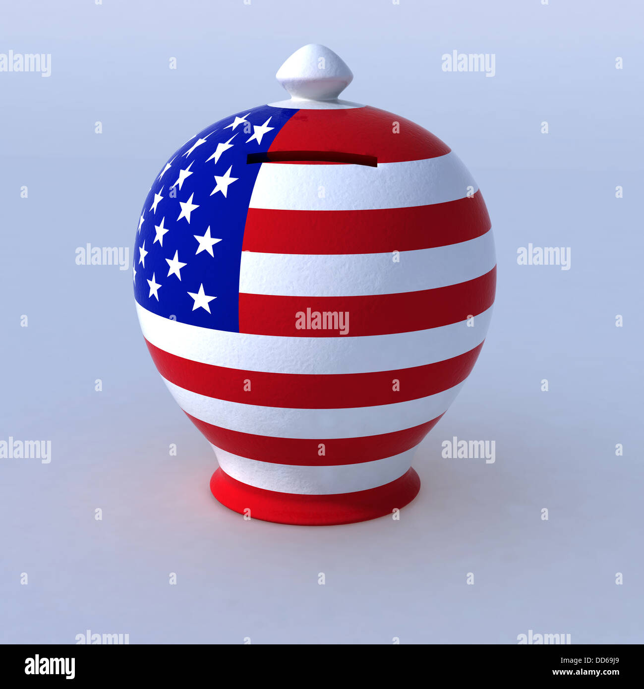 ceramic money box with united states flag, 3d illustration Stock Photo ...
