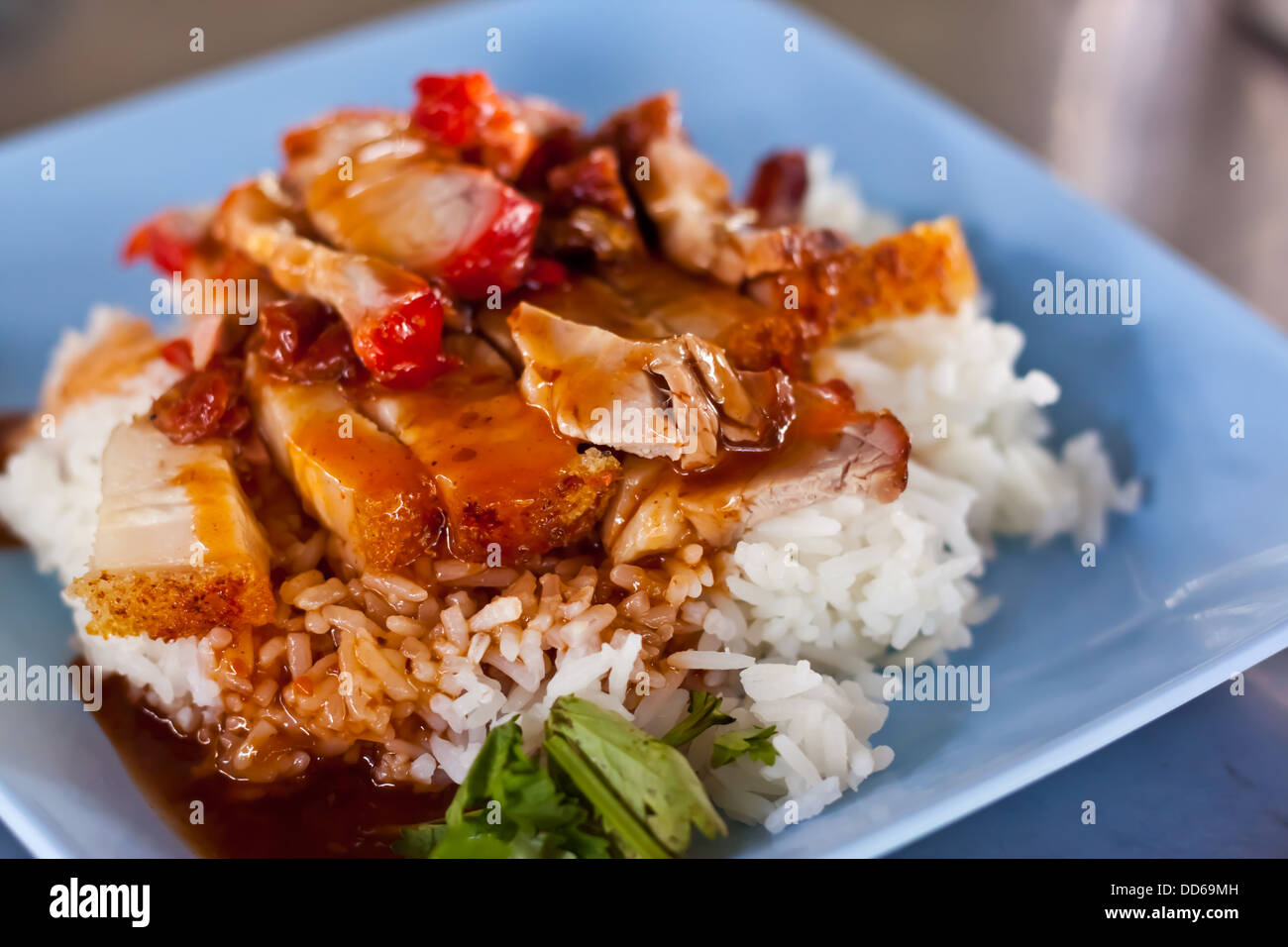 Rice with roasted pork Stock Photo - Alamy