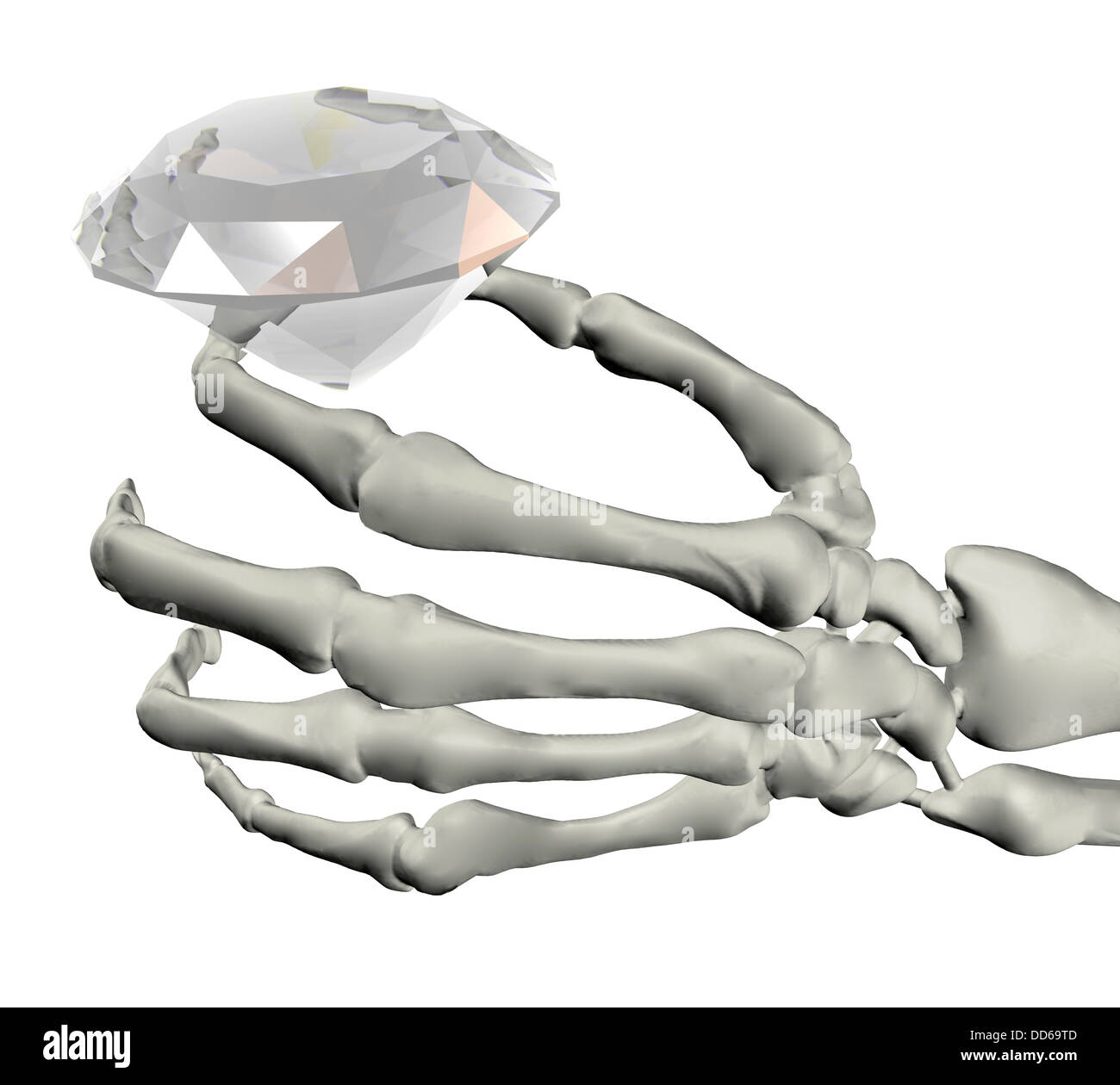 skeletal hand with big diamond - concept "blood diamond Stock Photo - Alamy