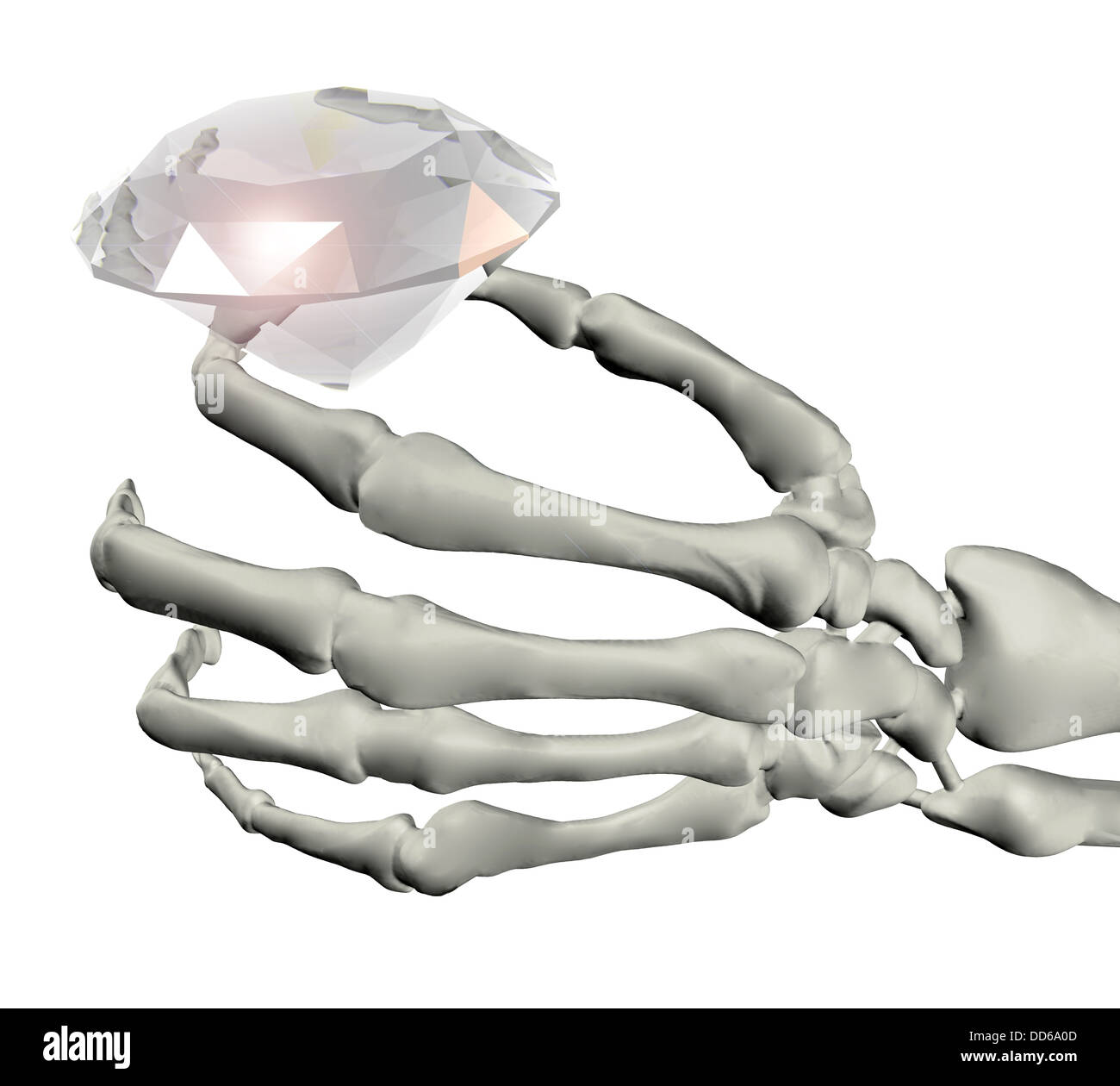 skeletal hand with big diamond - concept "blood diamond Stock Photo - Alamy