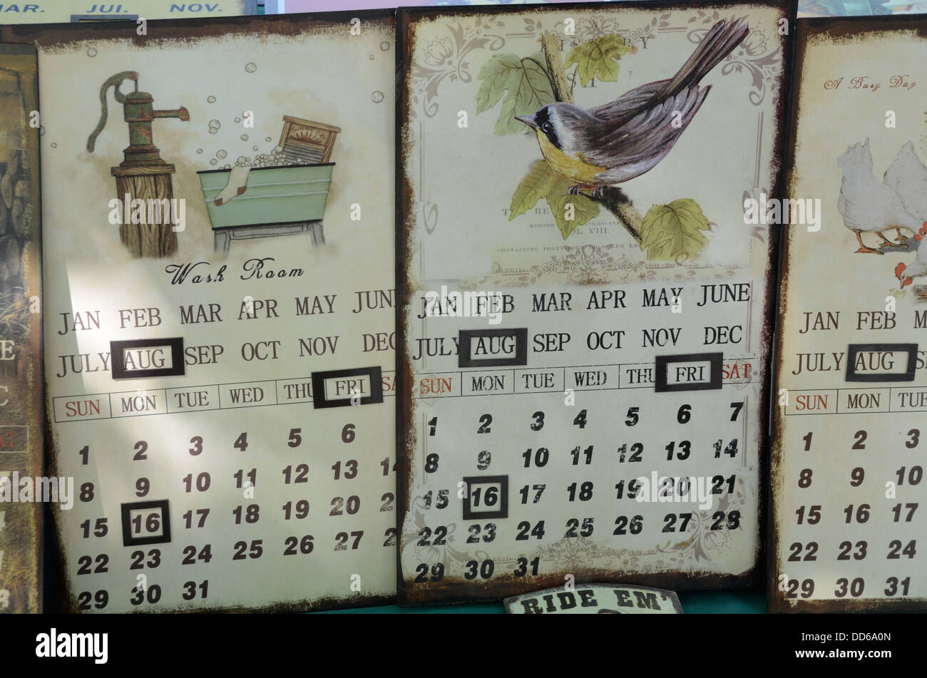 Old metal calendars Stock Photo - Alamy
