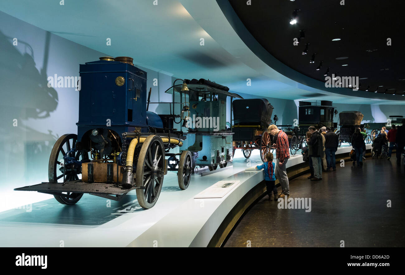 Display inside the Mercedes Museum, Stuttgart, Germany Stock Photo - Alamy
