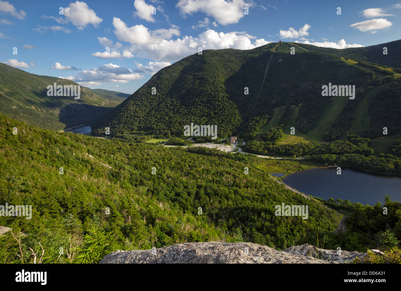 Franconia Notch State Park from Eagle Cliff during the summer months in ...