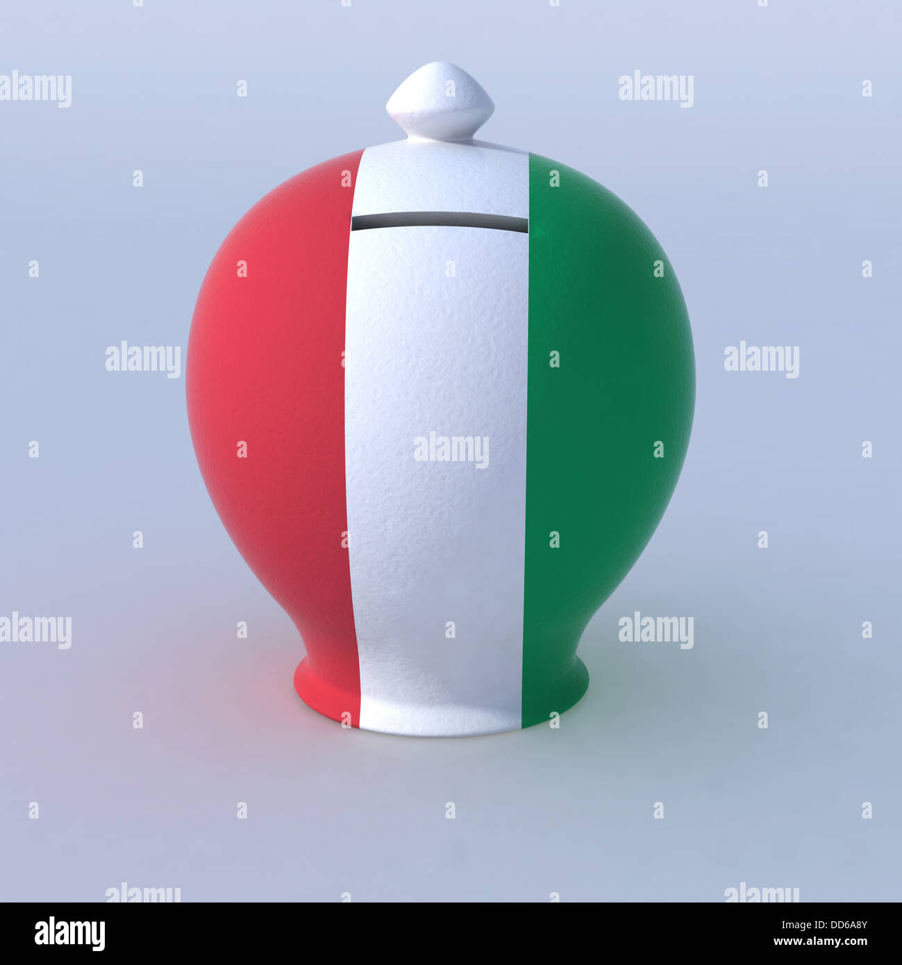 ceramic money box with italian flag, 3d illustration Stock Photo - Alamy