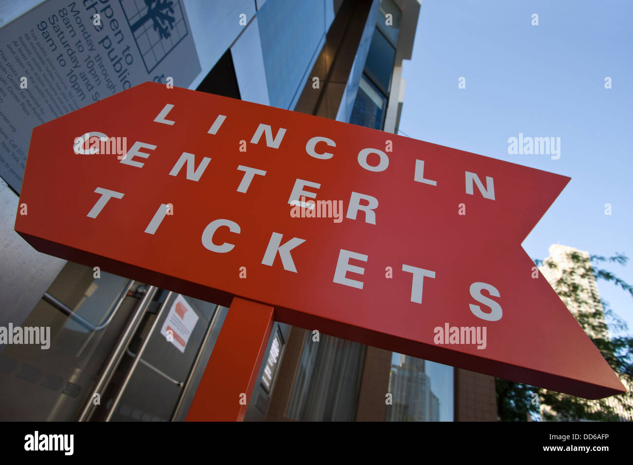 RED TICKET SIGN LINCOLN CENTER CONCERT HALLS MANHATTAN NEW YORK CITY ...