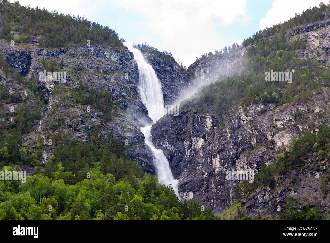 Waterfall in a Norwegian fjord Stock Photo - Alamy