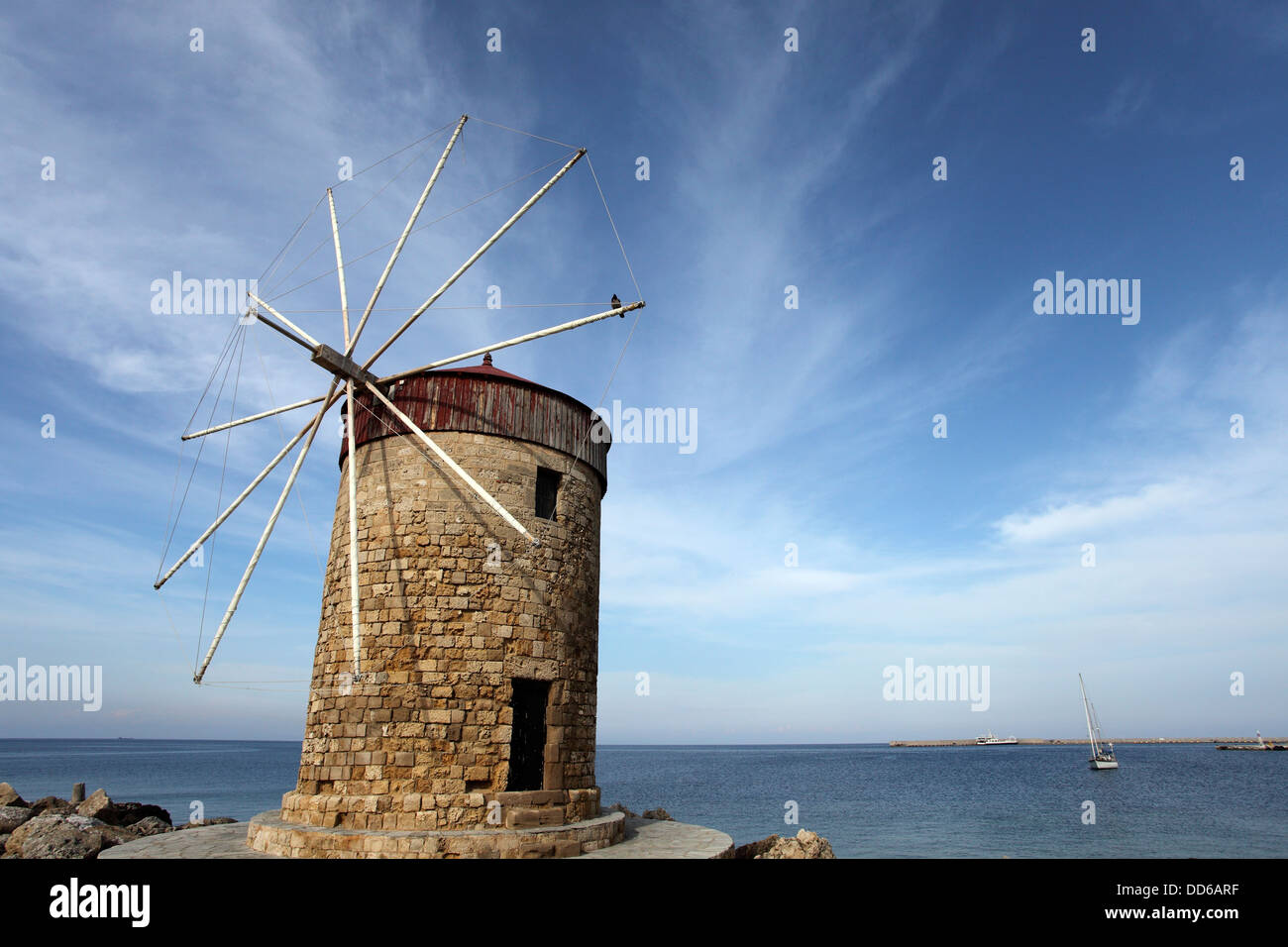 Rhodes windmill hi-res stock photography and images - Alamy