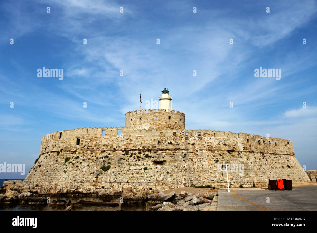 The Colossus fortress, defending Mandraki harbour of Rhodes on its ...
