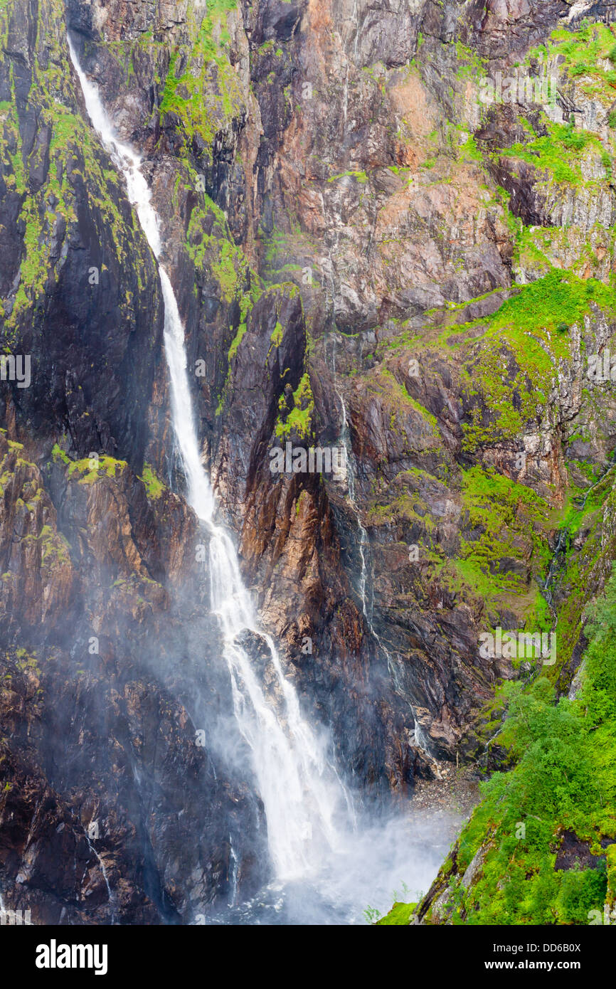 Waterfall in a Norwegian fjord Stock Photo - Alamy