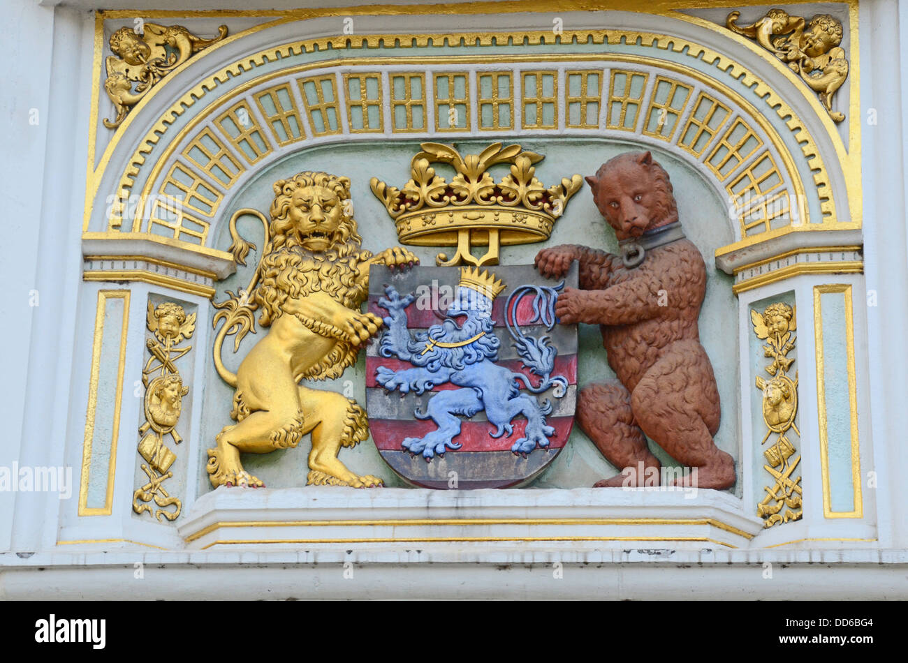 Lion With Coat Of Arms Of Bruges High Resolution Stock Photography and ...