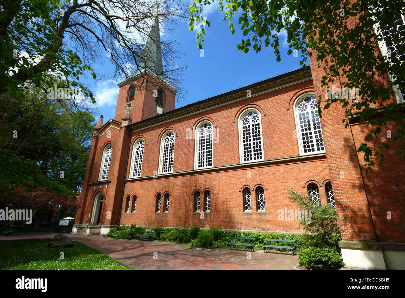 typical northern geman church in brickstone architecture. aurich ...