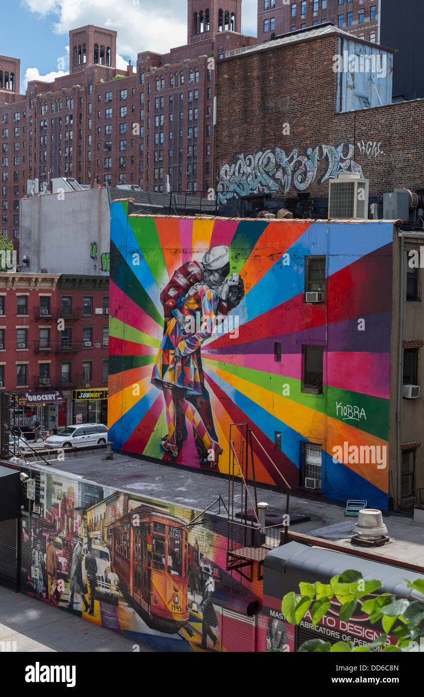 A photograph of some colorful graffiti on the side of a building in ...
