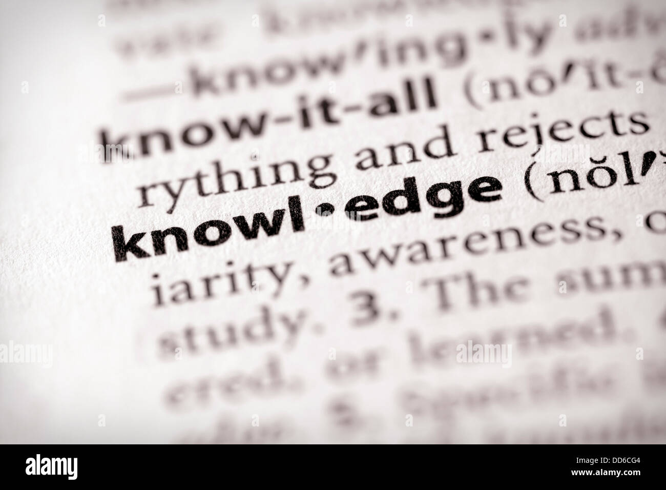 Selective focus on the word "knowledge". Many more word photos in my ...