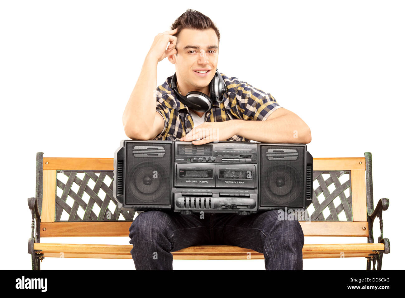 Person listening boombox hi-res stock photography and images - Alamy