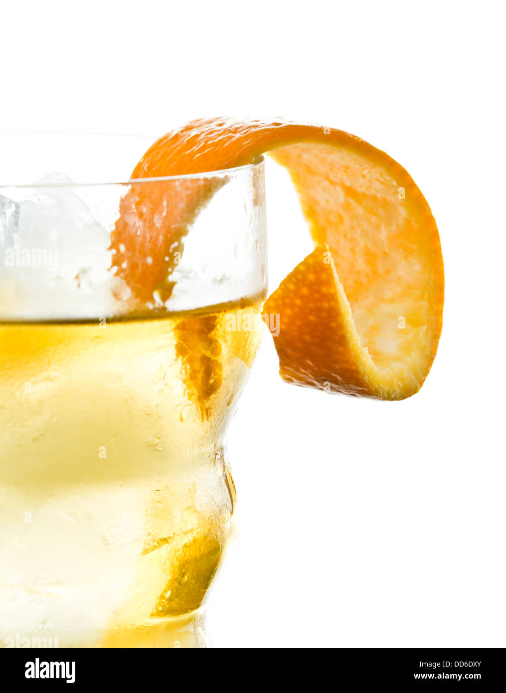 orange twist, cocktail garnish isolated on a white background Stock ...