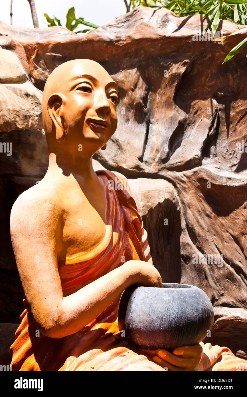 monk statue in thailand Stock Photo - Alamy
