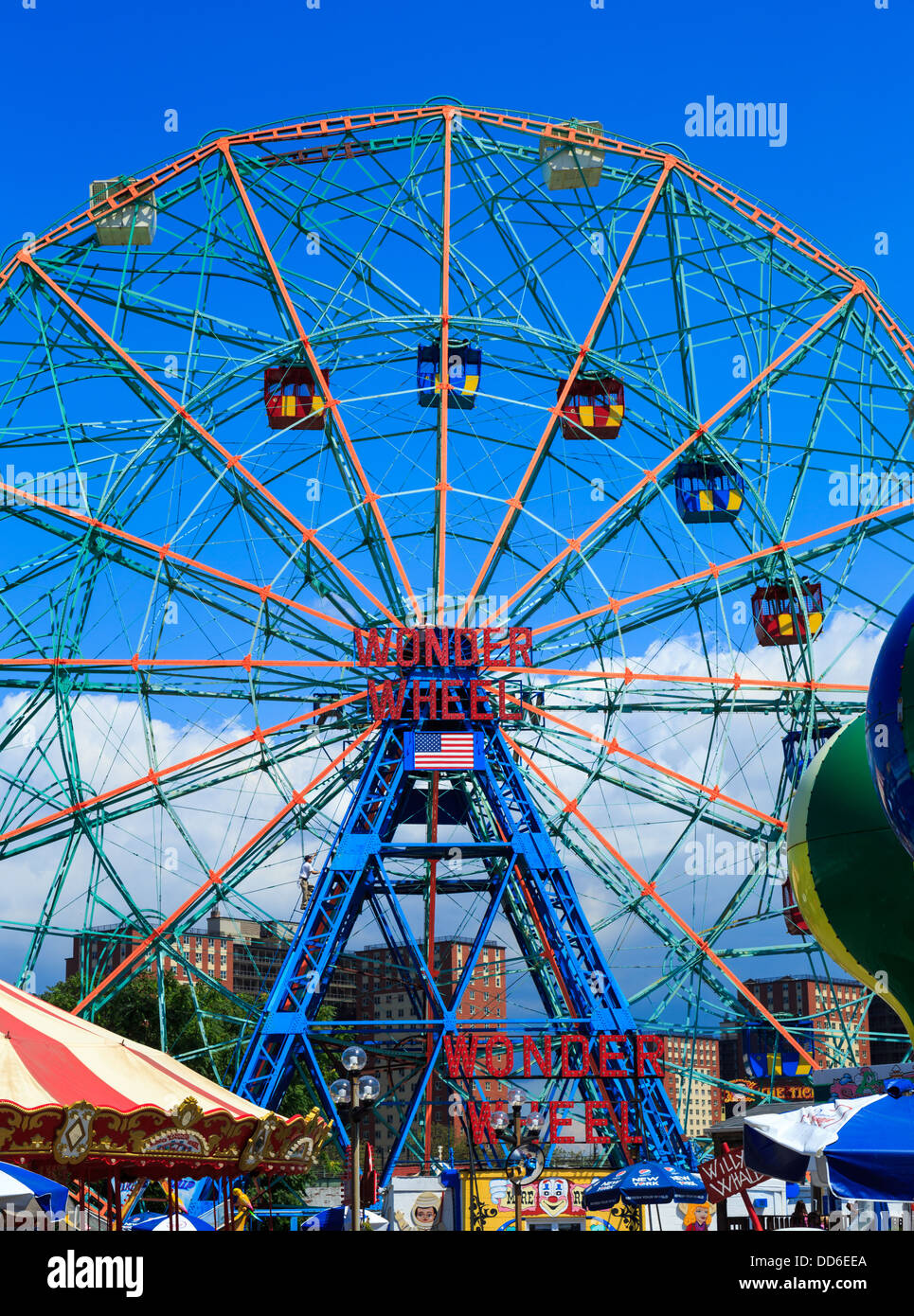 A photograph of Coney Island in Brooklyn, New York. NYC. Shot on a very ...