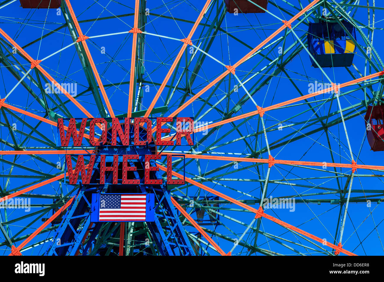A Photograph of the ferris wheel named the 'Wonder Wheel' at Coney ...