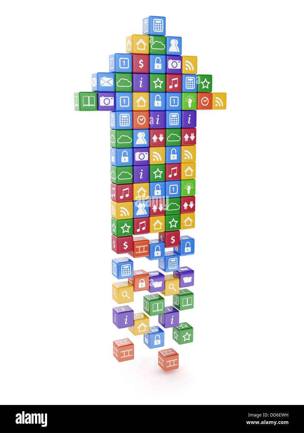 3d illustration of software application arrow. Isolated on white ...