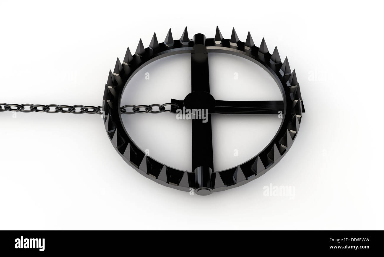 bear trap isolated on white background Stock Photo - Alamy