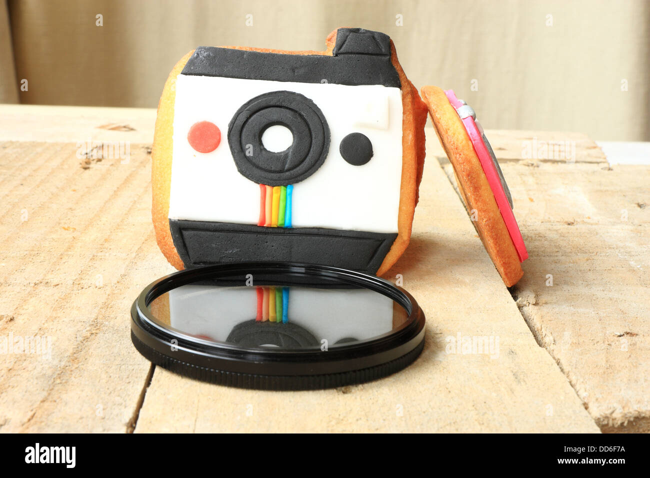 Camera cookies with filter Stock Photo - Alamy