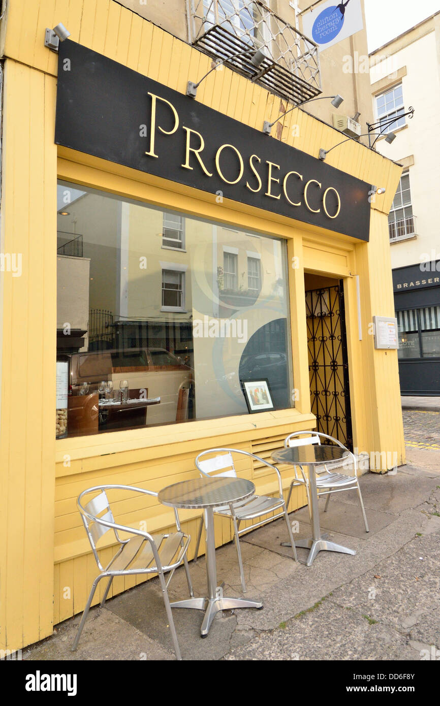 Prosecco restaurant cafe Bristol Clifton England UK Stock Photo - Alamy