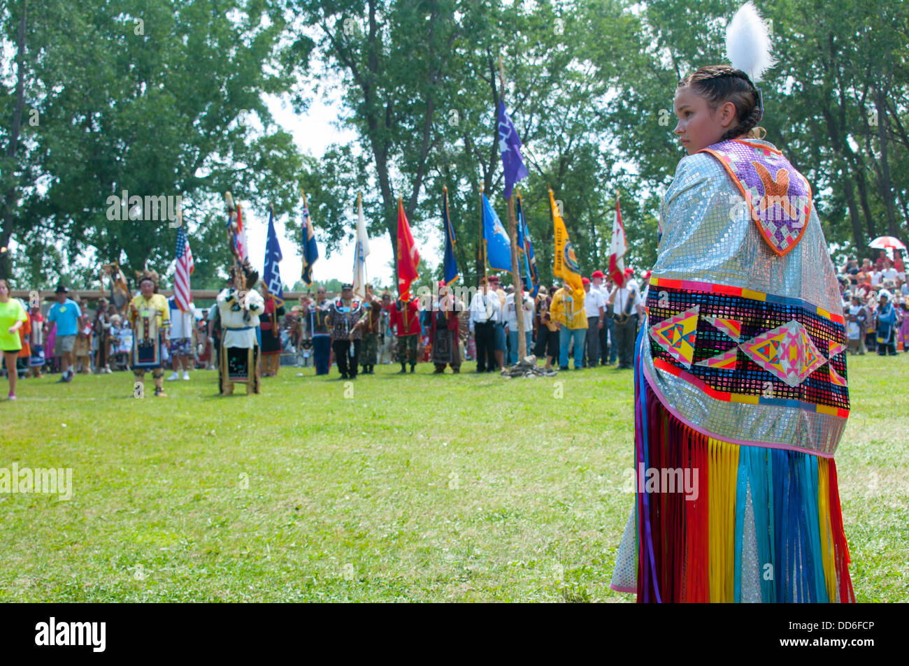 Traditional Pow-wow Kahnawake Native community Quebec Canada Stock ...