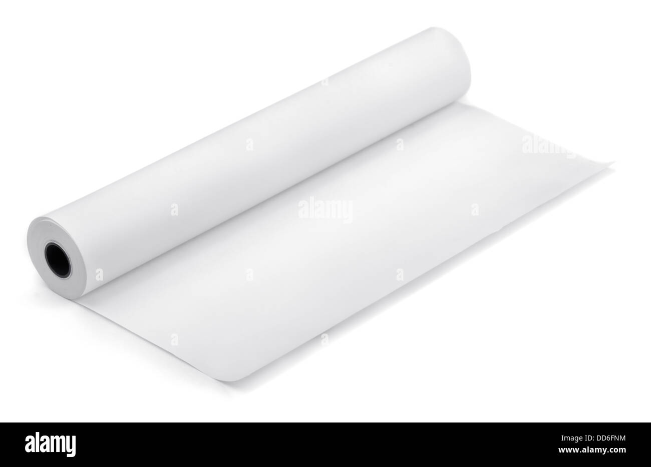 Roll of thermal fax paper isolated on white Stock Photo - Alamy