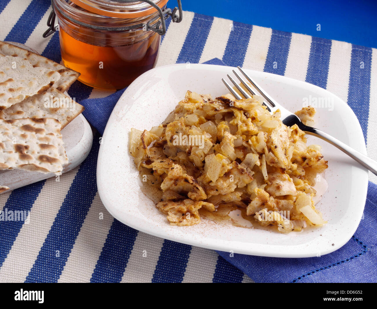Homemade jewish scrambled matzo brei breakfast hi-res stock photography ...