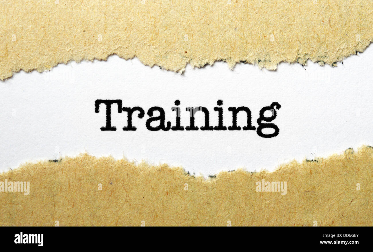 Training text on paper hole Stock Photo - Alamy