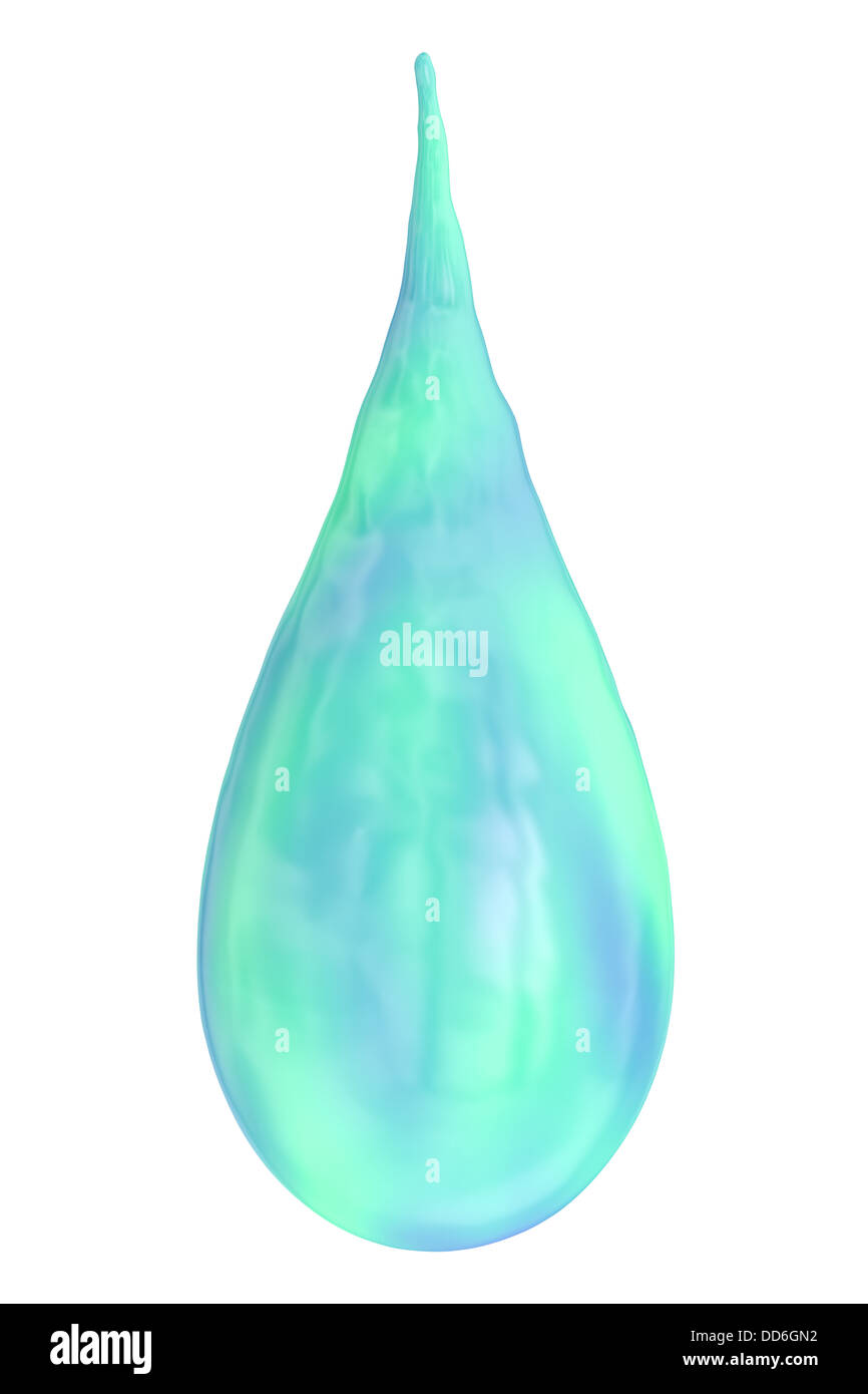 turquoise blue color droplet - isolated on white background Stock Photo ...