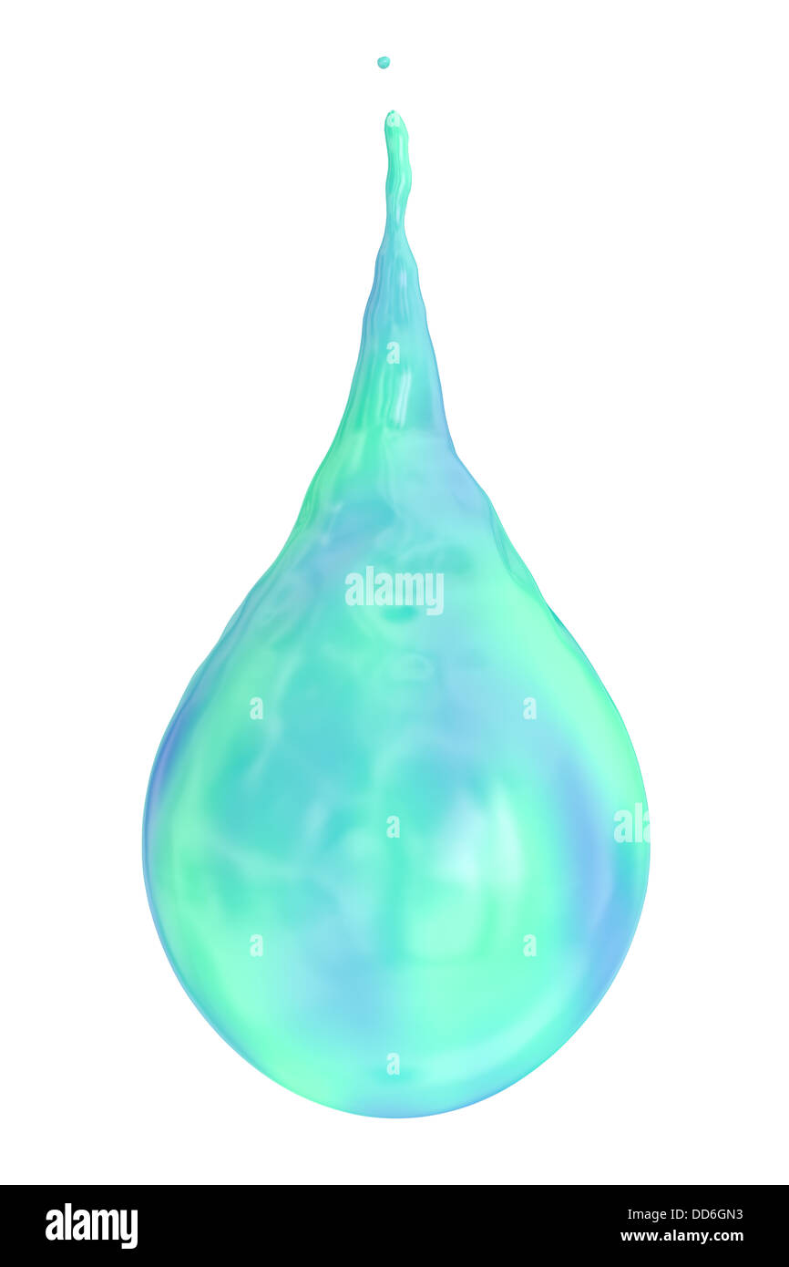 turquoise blue color drop - isolated on white background Stock Photo ...