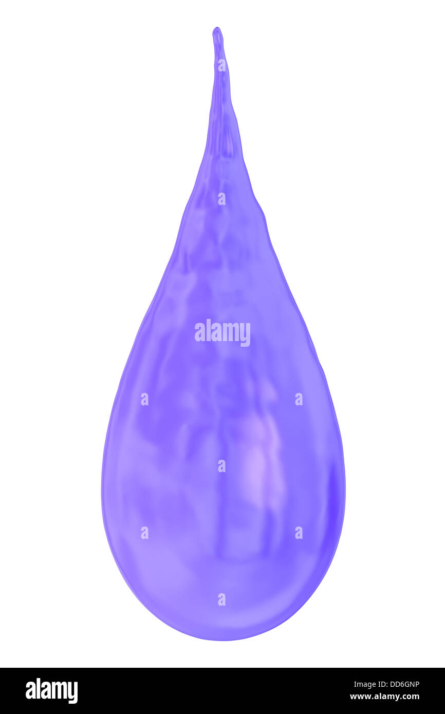 purple color droplet - isolated on white background Stock Photo - Alamy