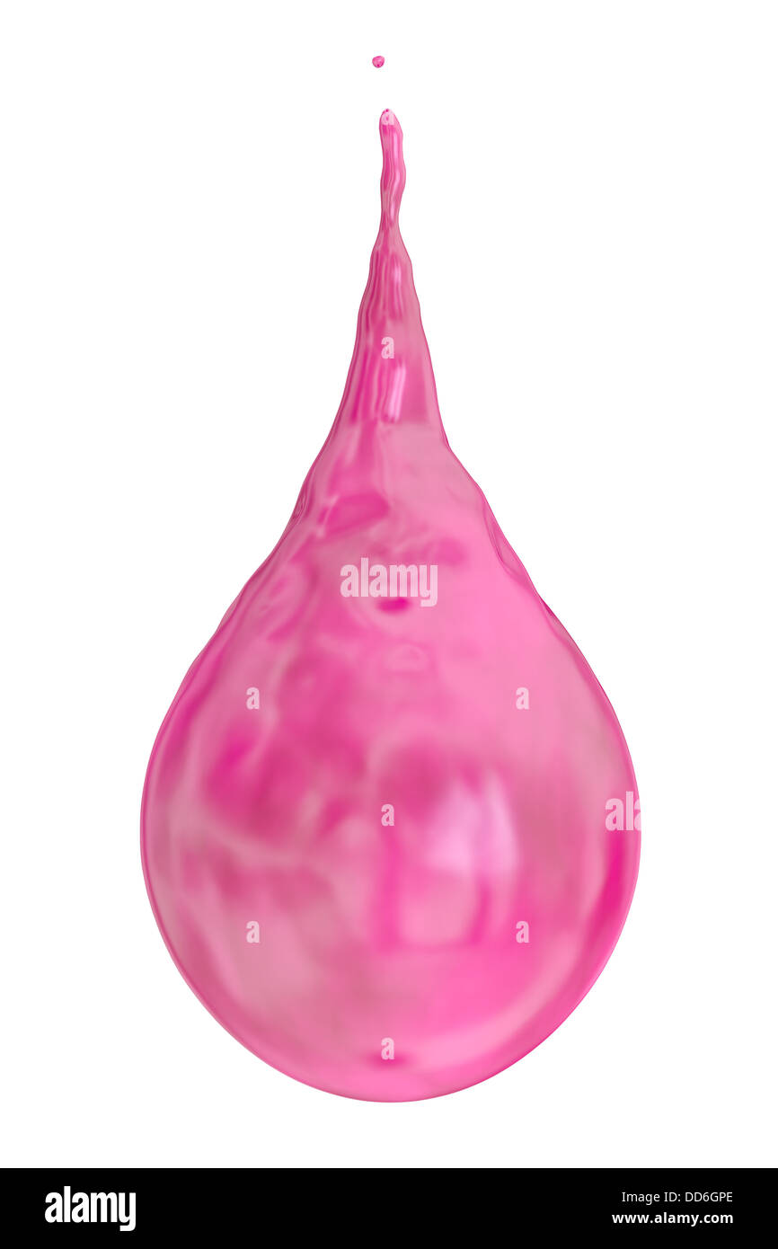 pink color drop - isolated on white background Stock Photo - Alamy