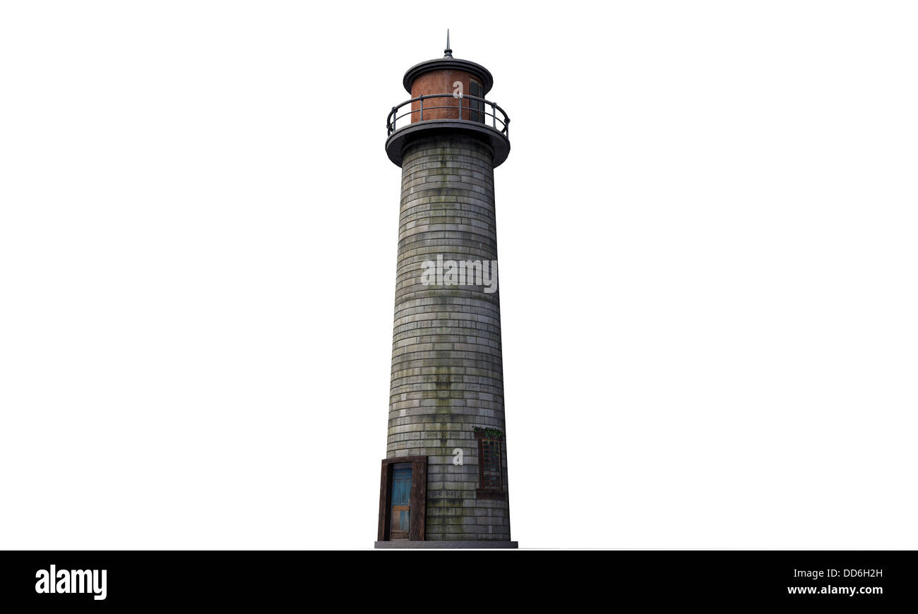 lighthouse isolated on white background Stock Photo - Alamy
