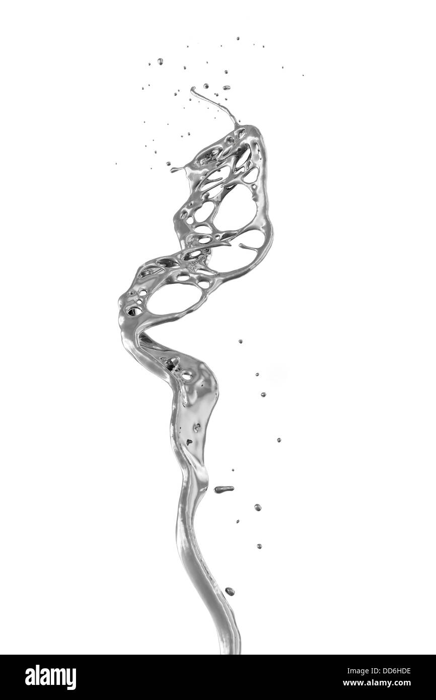 silver splash isolated on white Stock Photo - Alamy