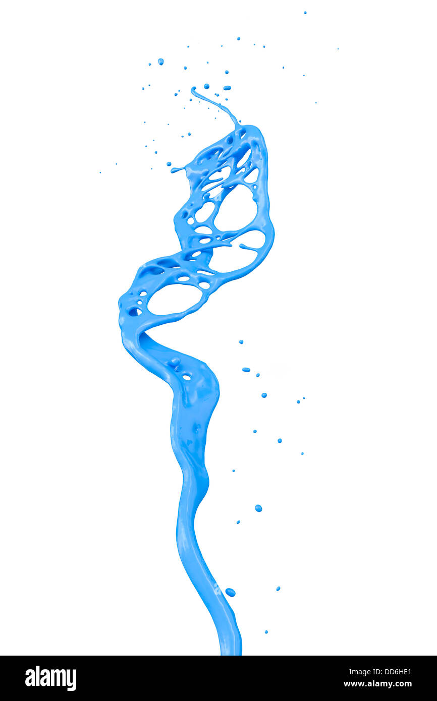blue paint splash isolated on white Stock Photo - Alamy