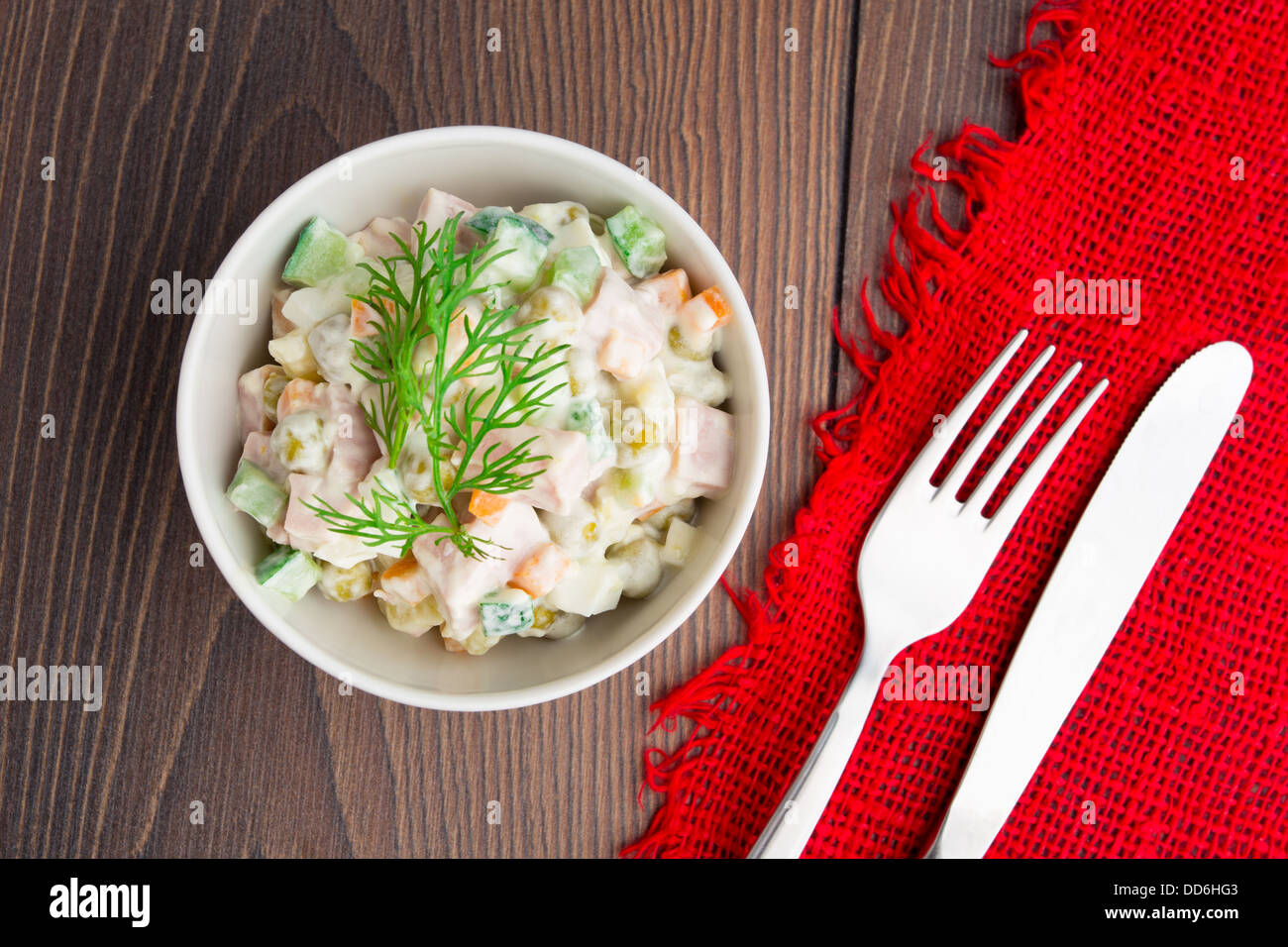 Russian traditional salad Stock Photo - Alamy
