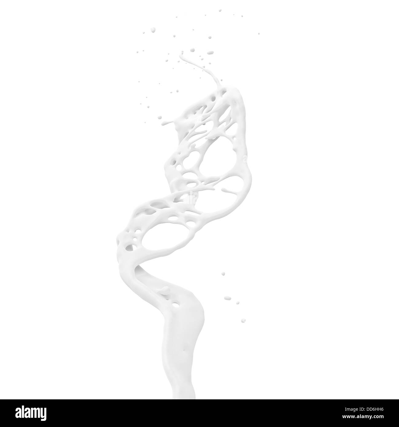 splashing milk isolated on white Stock Photo - Alamy