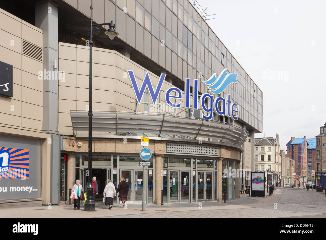 Panmure Street entrance to the Wellgate Centre, Dundee. This Dundee town centre three storey ...