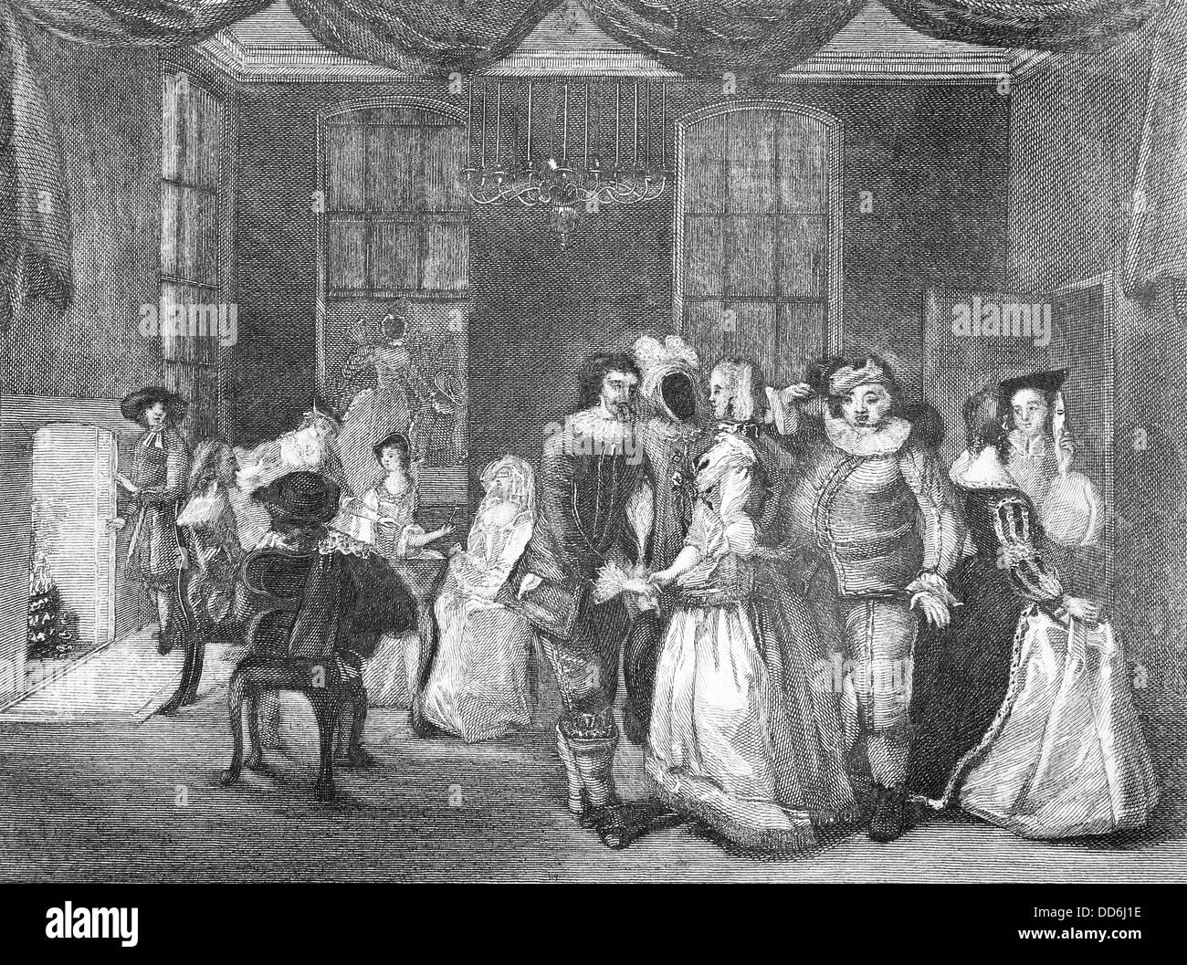 The Royal Masquerade at Somerset House. Engraved from the original by ...