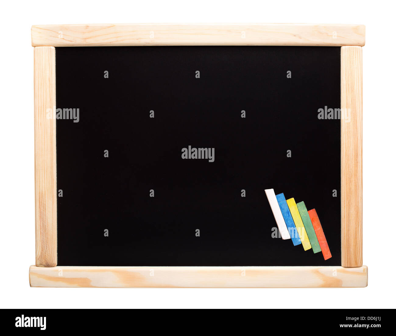 Blackboard with chalks Stock Photo - Alamy
