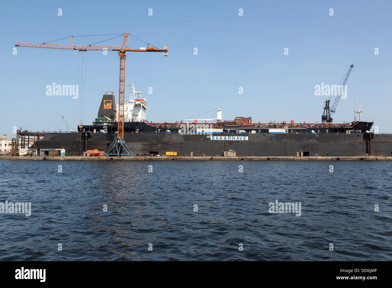 Dakar, Senegal. Ship in Dakarnave Floating Dock for Maintenance, Dakar ...